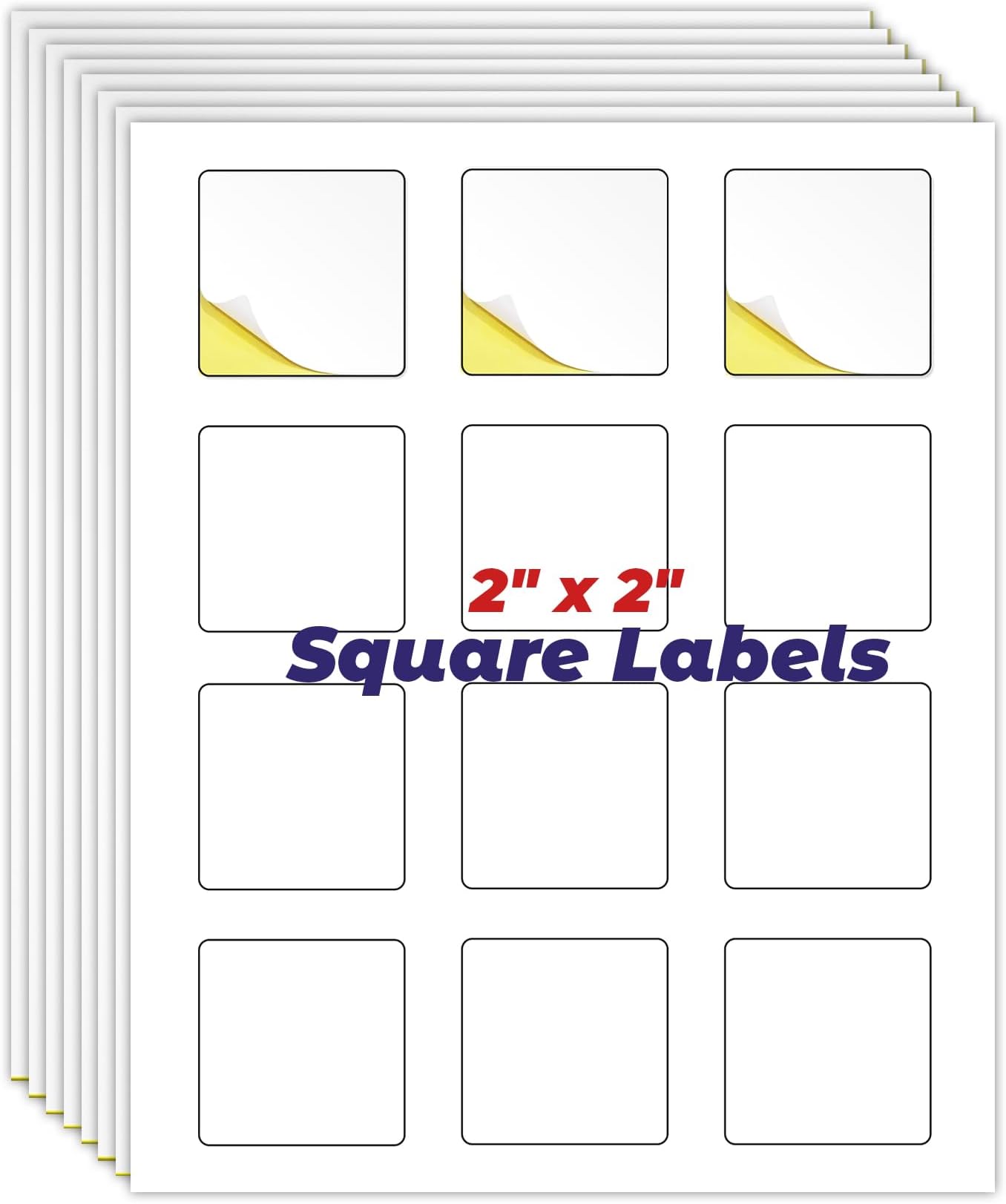Amazon.com : MaxGear 2" x 2" Square Labels, for Inkjet or Laser Printer ...