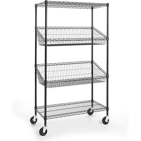 Amazon.com: CAPHAUS NSF Commercial Heavy Duty 4 Tier Wire Shelving w ...