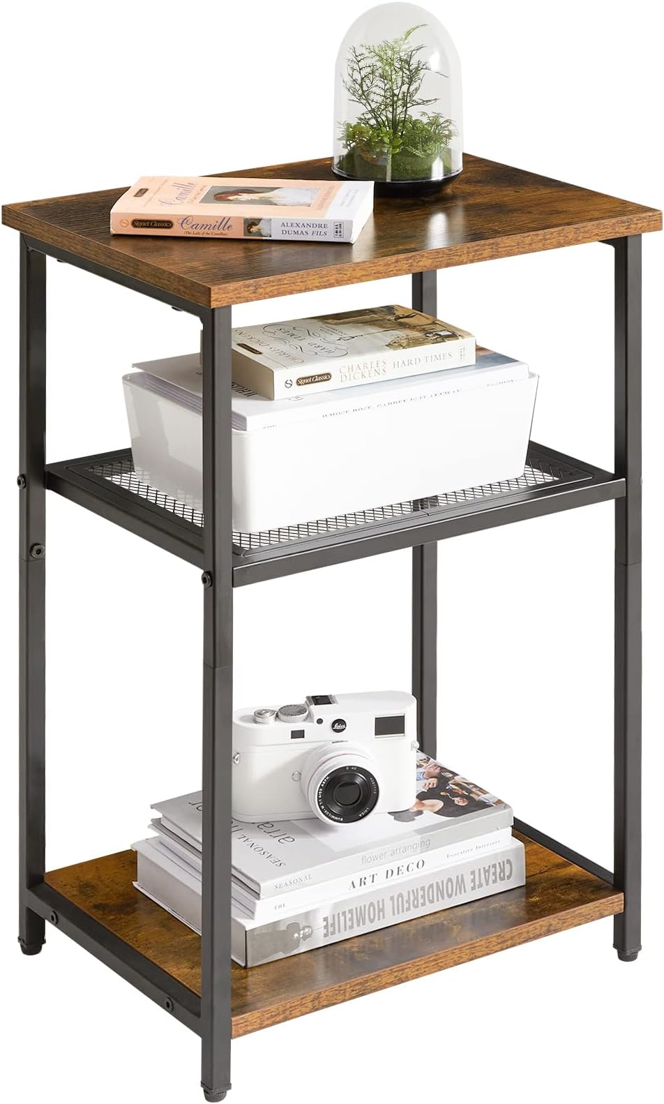 MAHANCRIS End Table, Side Table with Storage Shelf, Nightstand for ...