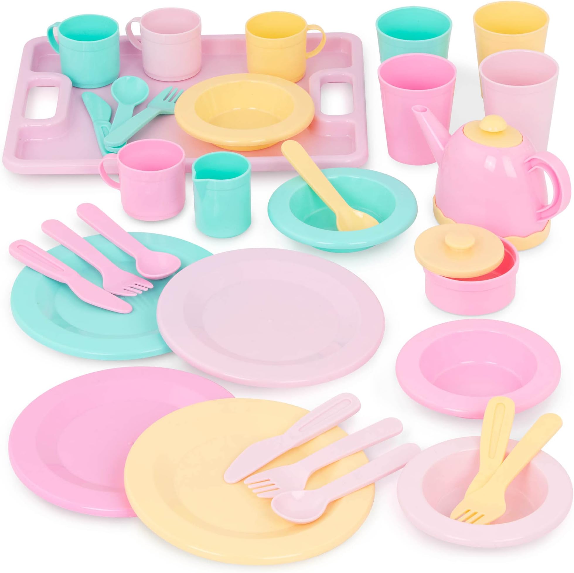 IEATFO Tea Party Set for Kids Wooden Tea Set for Little Girl and Boy ...
