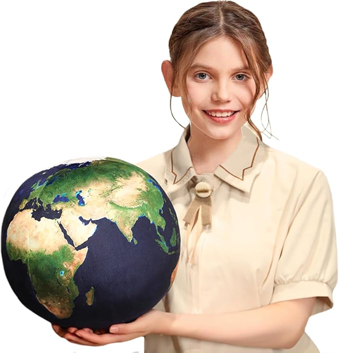 Amazon.com: ELAINREN Soft Planet Earth Plush Toy Realistic Stuffed ...