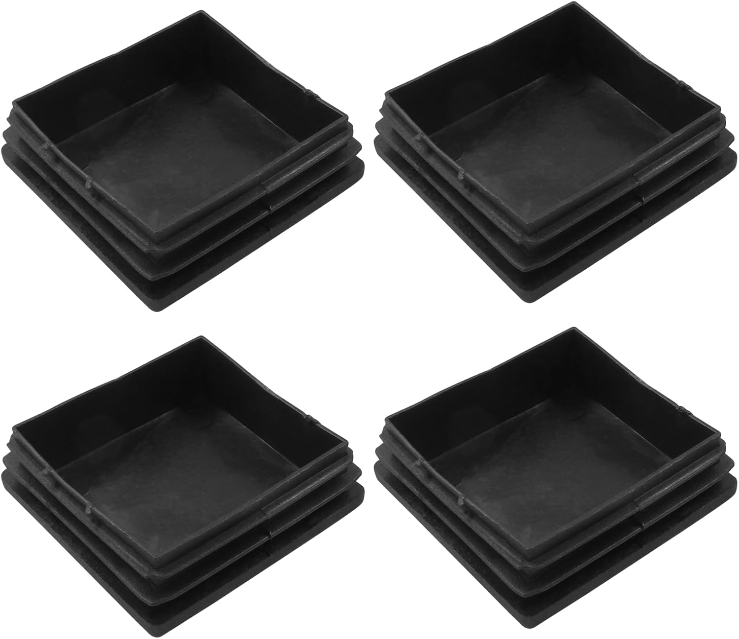 Bonsicoky 4 Pack 2-3/8" Square Plastic Plugs, Black Tubing End Caps ...
