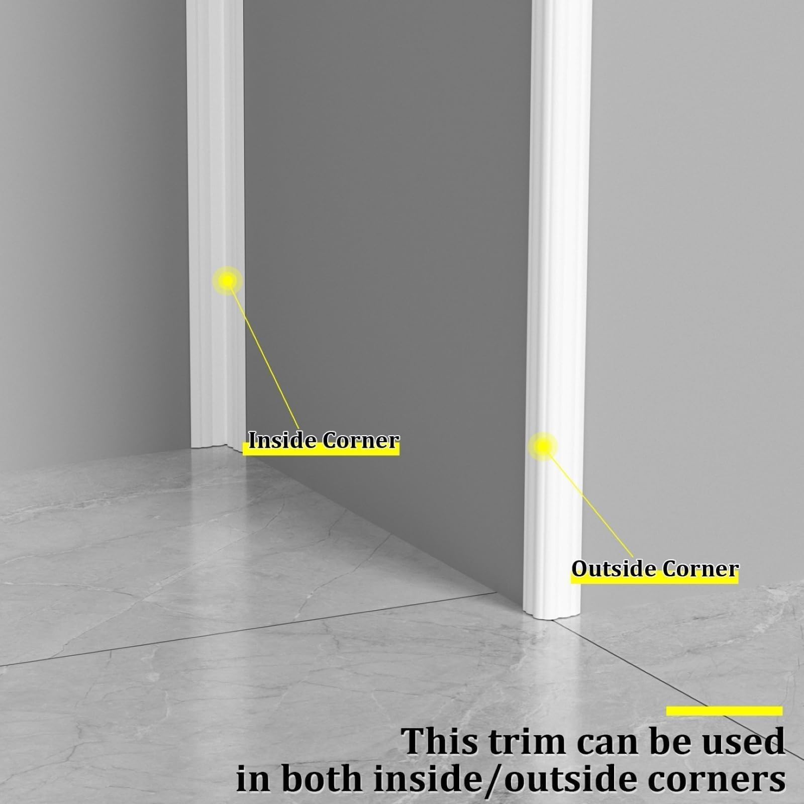 Snapklik.com : Peel And Stick Corner Molding Trim, 20 Feet Flexible ...