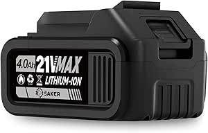 Amazon.com : Saker 21V MAX 4.0Ah Lithium Ion Battery 1-Pack-Only One ...