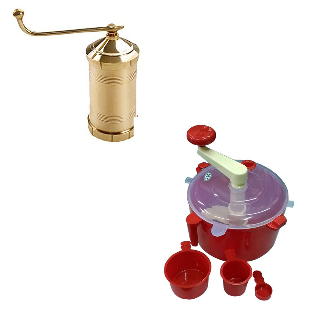 Buy Abee Combo Dough Atta Churner Maker and Brass Sev Maker Sev Sancha ...