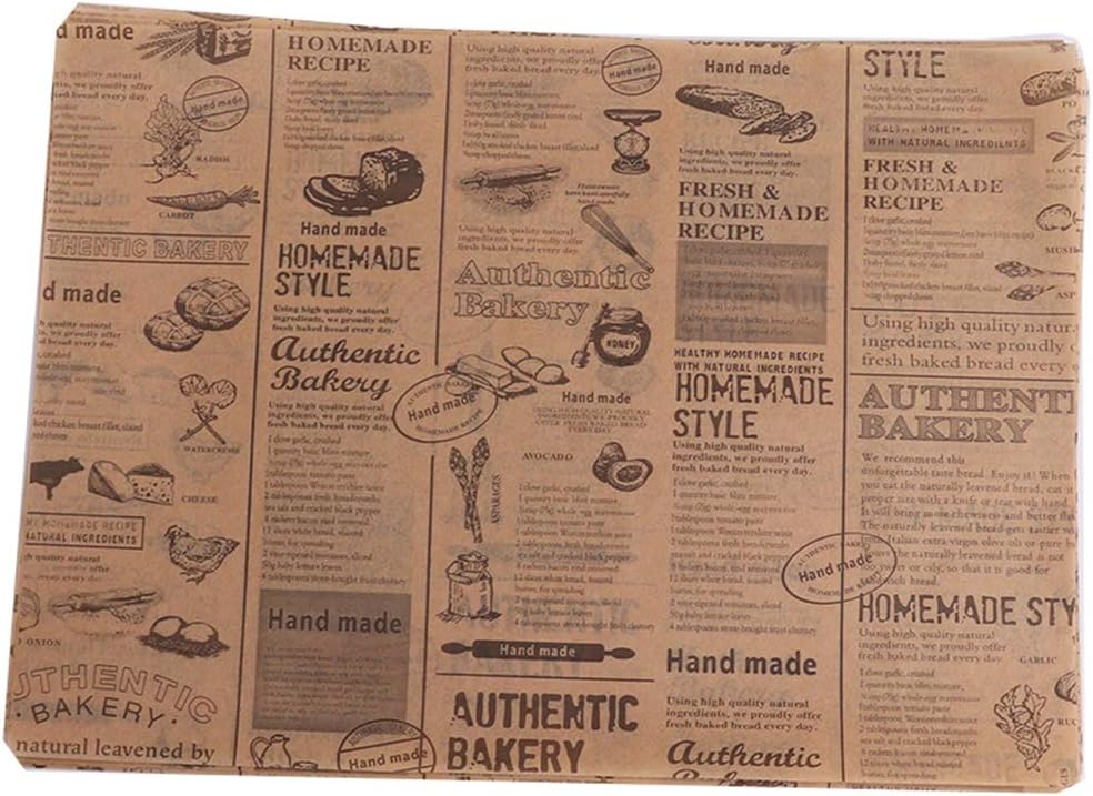 50 x Large Newspaper Design Greaseproof Paper (250mm x 375mm) - News ...