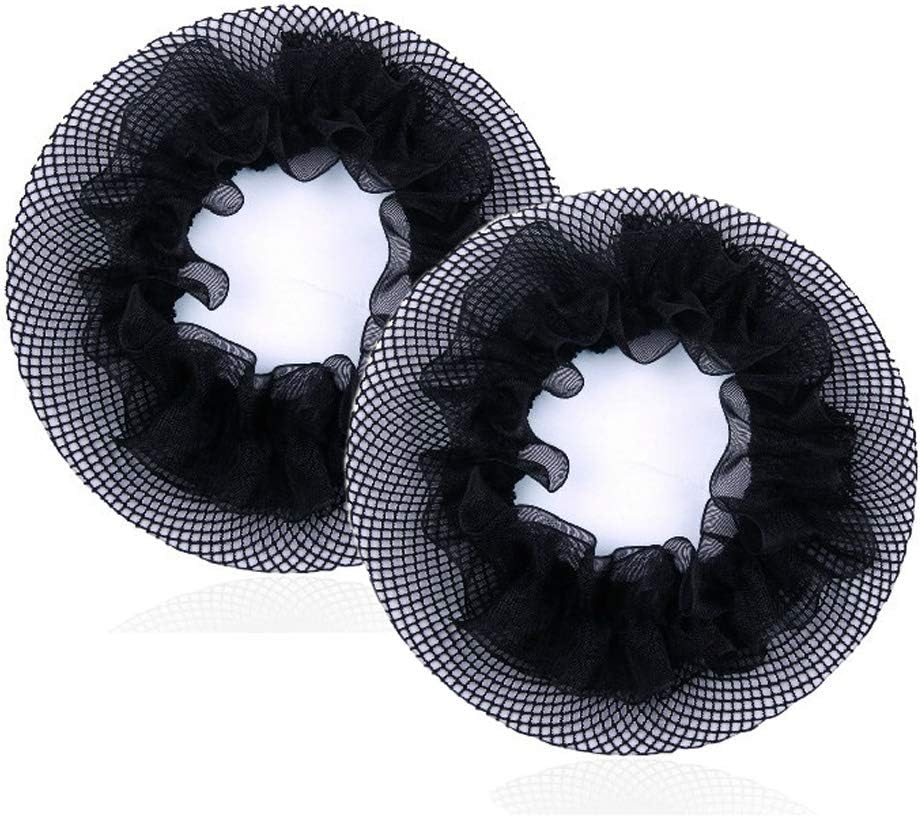 8Pcs Reusable Bun Hair Nets Elastic Flower Edge Hairnet for Ballet Bun ...