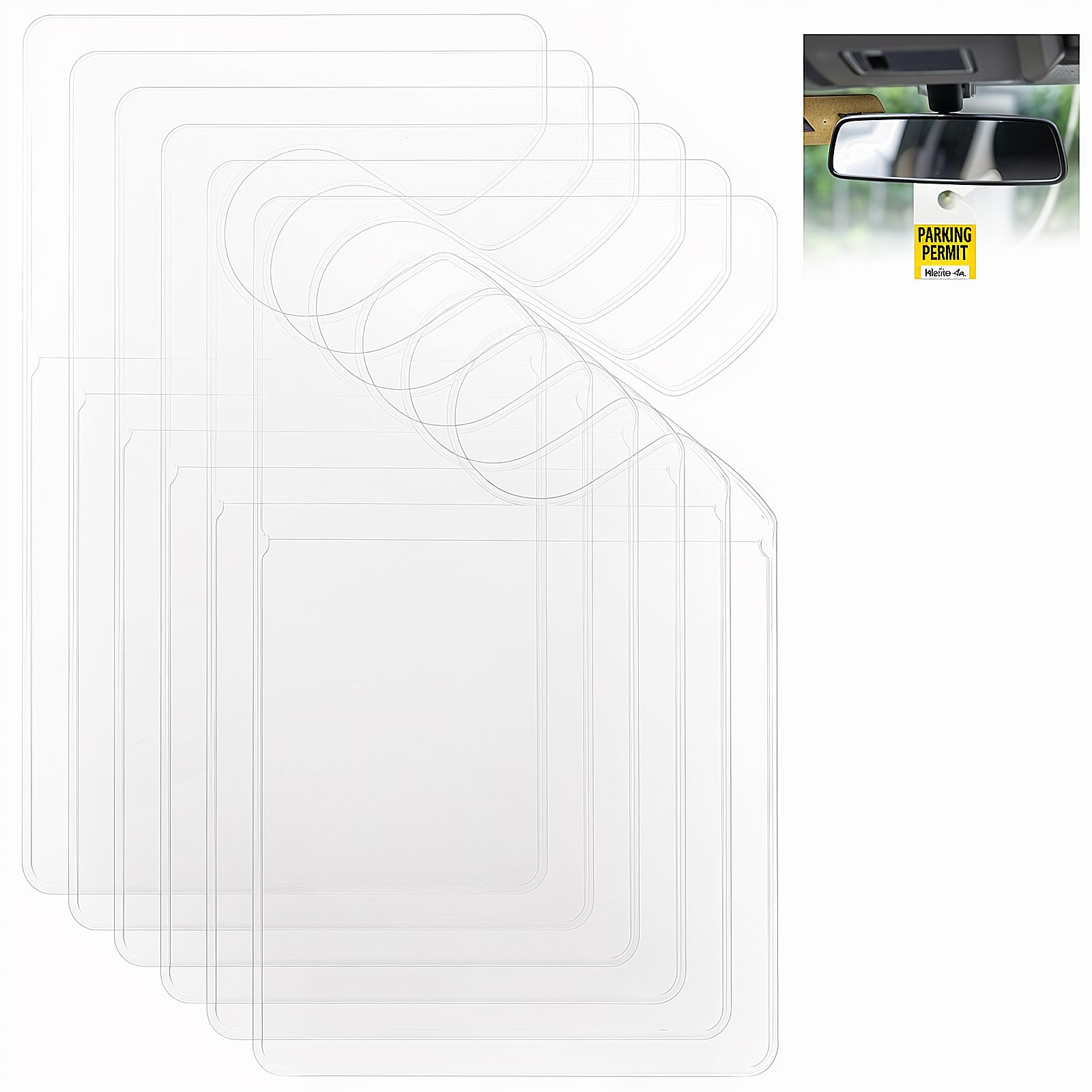 Amazon.com: Xinjoduz 6 PCS Clear Parking Permit Hang Tag, 5.1×2.8 Inch ...