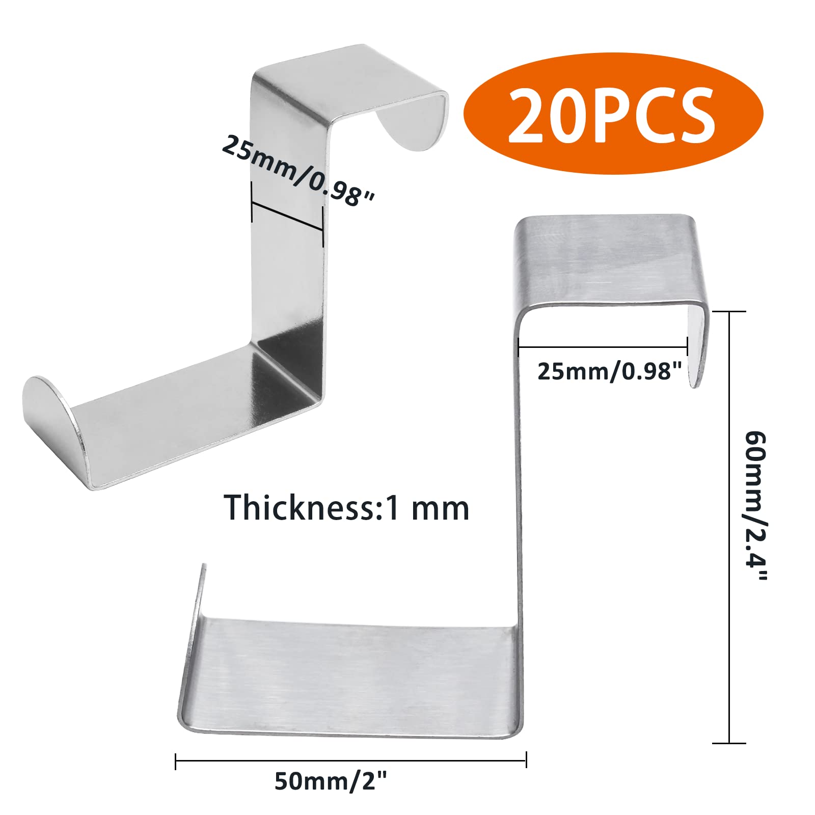 Snapklik.com : Kyuionty 20 Pcs Over The Door Hooks Z-Shaped Hanging ...