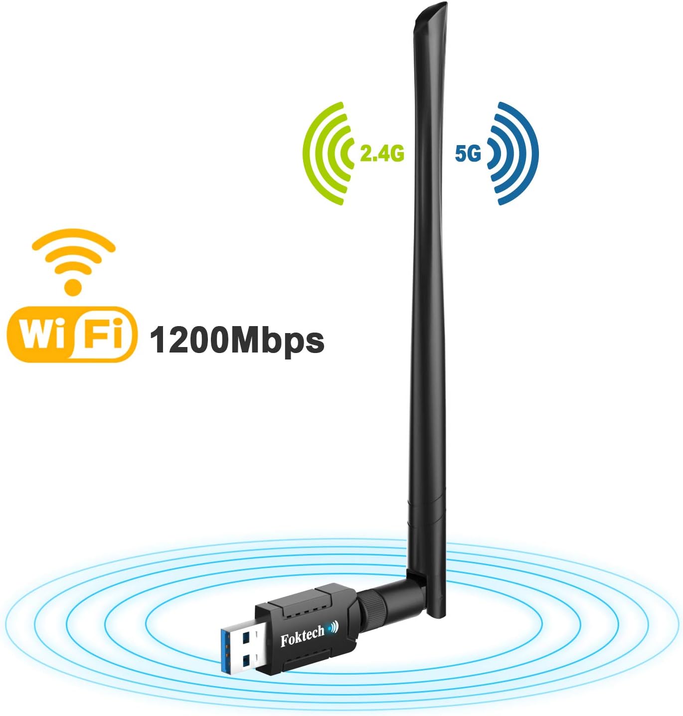 Amazon.com: KEISTUO AC600 WiFi Adapter for Desktop PC Laptop - Wireless ...
