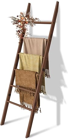 Amazon.com: 6-Tier Blanket Ladder Wooden, 5.7FT(66.5'') Blanket Quilt ...