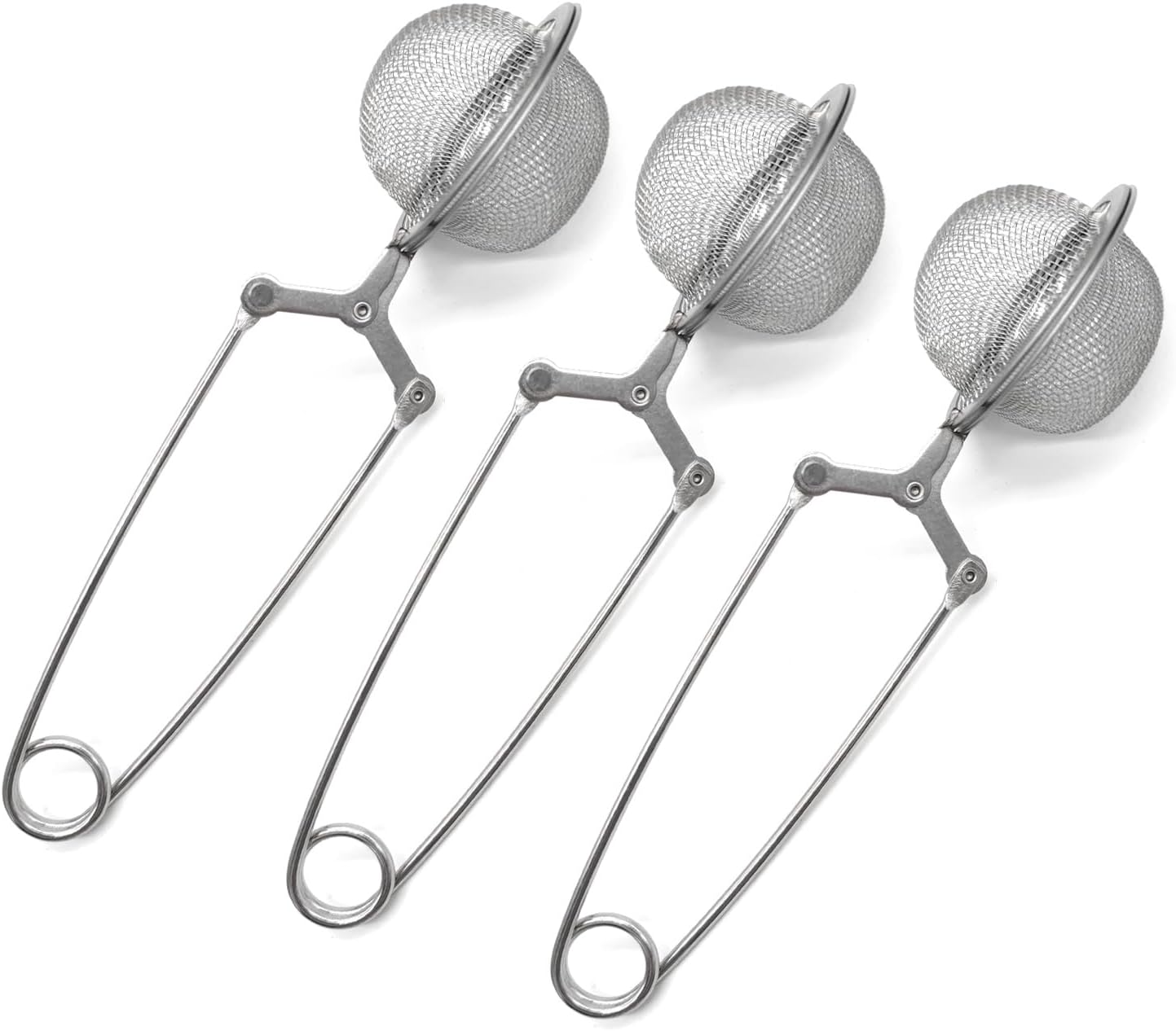 3 Pack Mesh Snap Ball Tea Strainer with Handle for Loose Leaf Tea and ...