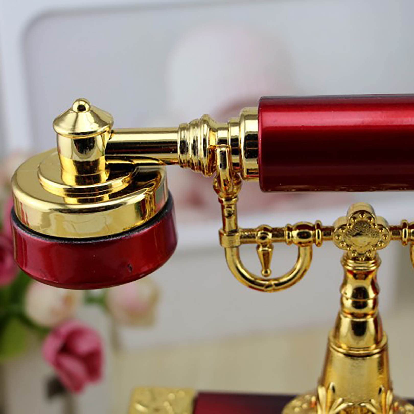 Antique Phone Vintage Telephone Decor - Resin Retro Phone Model For ...