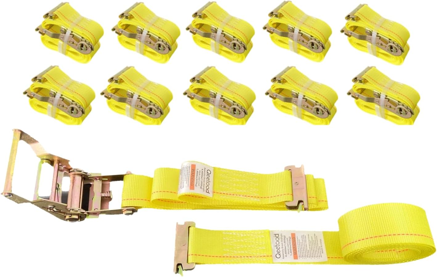 Amazon.com: QEETOOD E-Track Ratchet Tie Down Straps, 2" Wide x 16' Long ...