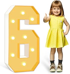 Amazon.com: ZEELY Marquee Light Up Foam Number 6,Happy Birthday Light ...