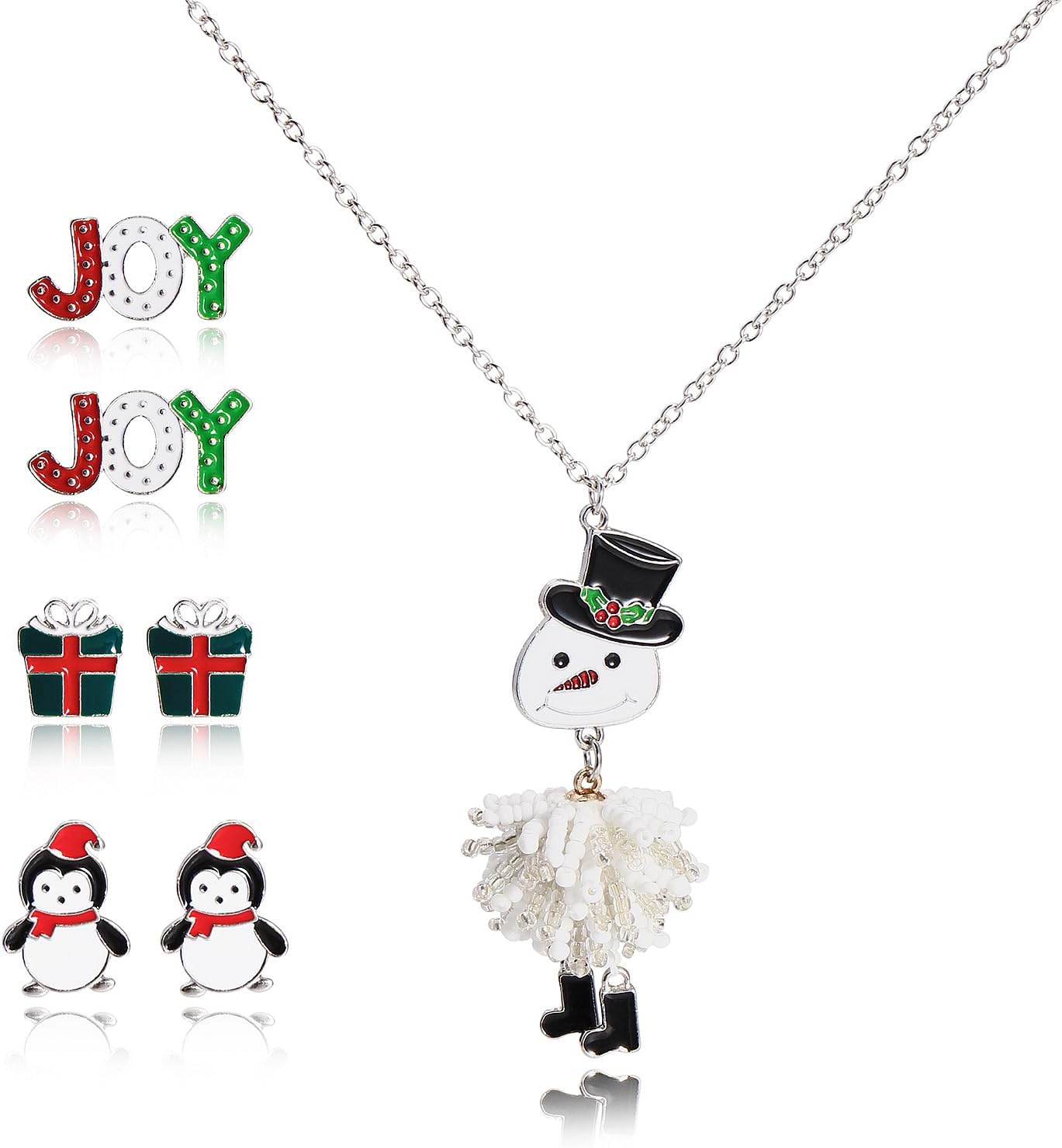 Amazon.com: Coiris Christmas Necklace Christmas Snowman Necklace Xmas ...