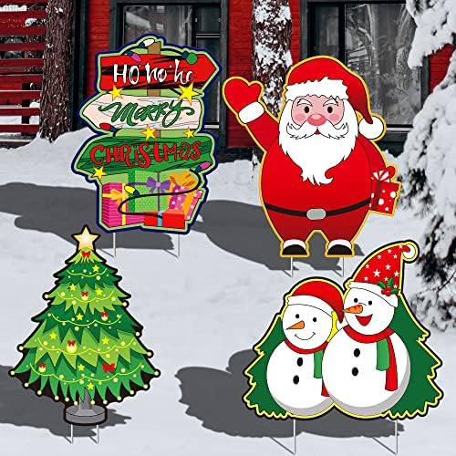 Amazon.com : Marsui 4 Pieces Christmas Decorations Outdoor Yard Train ...