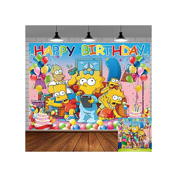 Buy The Simpsons Backdrops Birthday Banner Party Supplies Poster ...