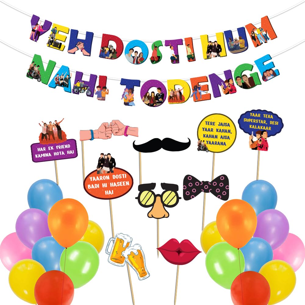 Festiko® Set of 36 Pcs Happy Friendship Day Combo (Banner, Balloons ...