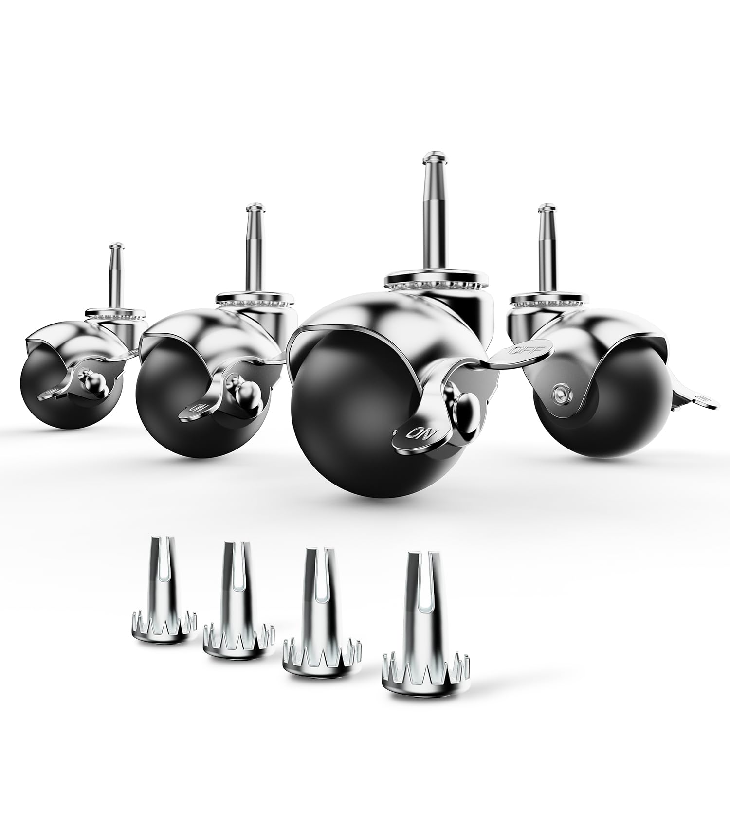 Snapklik.com : 2 Inch Ball Caster Wheels Locking Stem Casters ...
