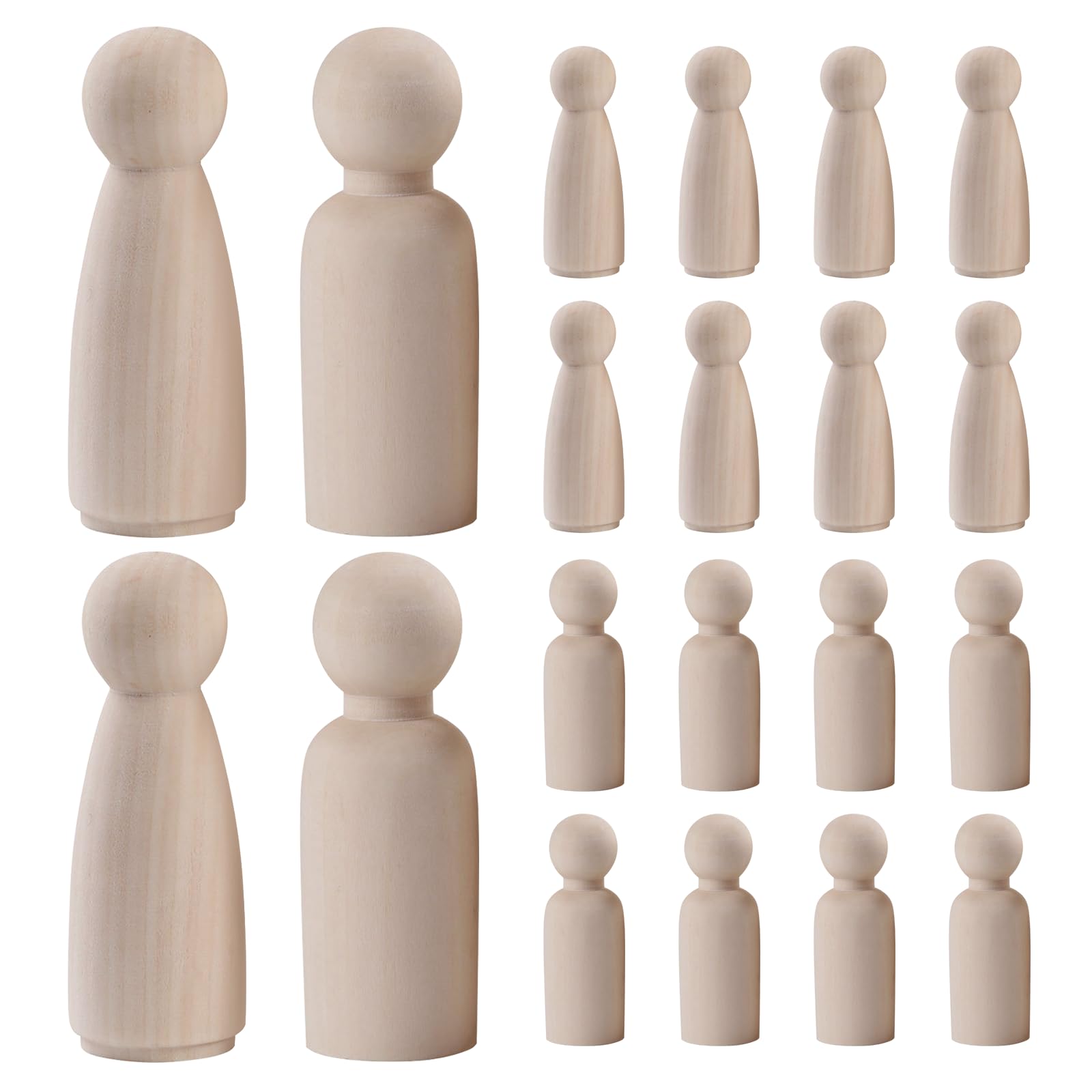 OMJMYY 20 Stück Holzfiguren zum Bemalen Spielfiguren Puppen zum Anmalen ...