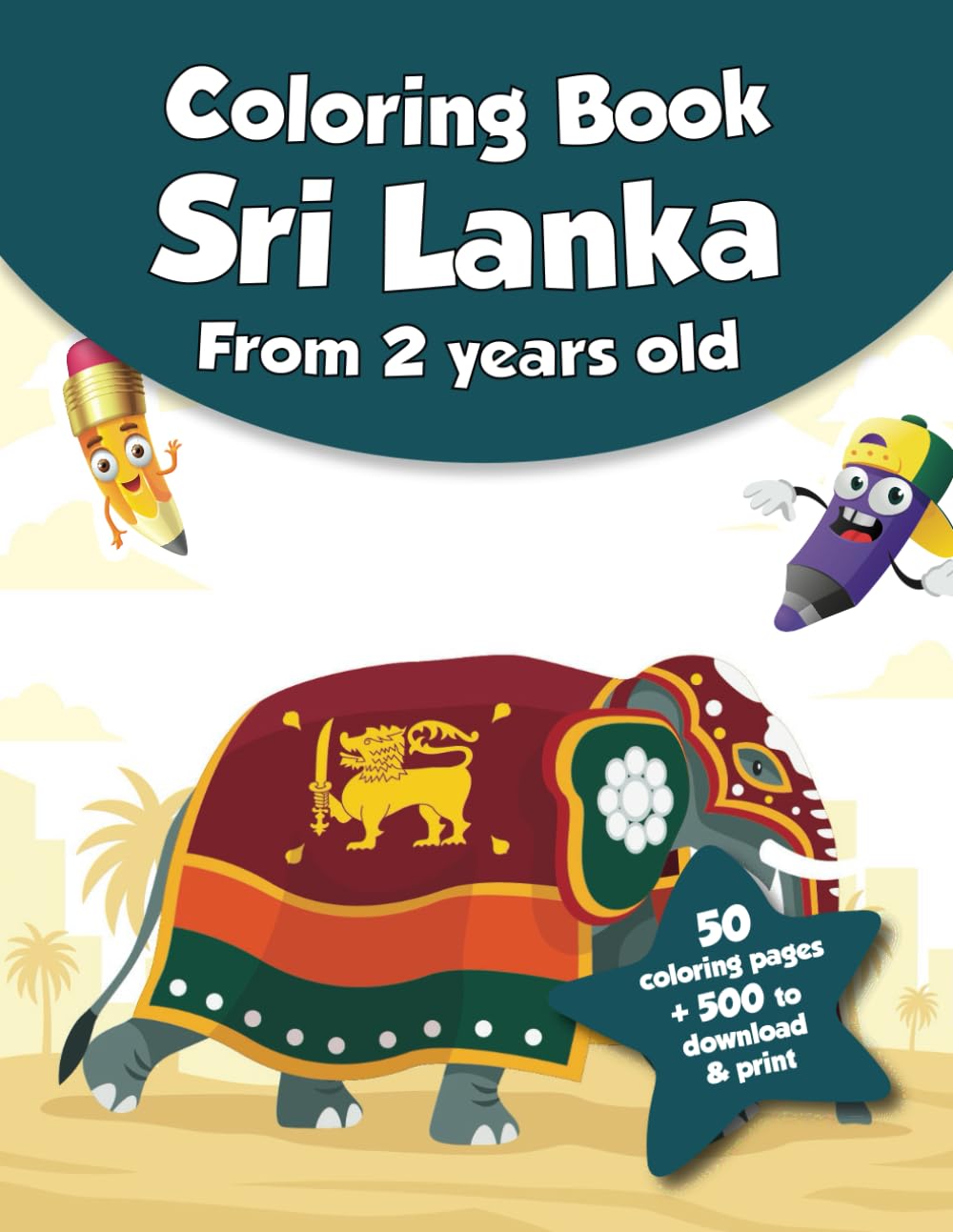 Coloring book for kids - Sri Lanka (from 2 years old): 50 coloring ...