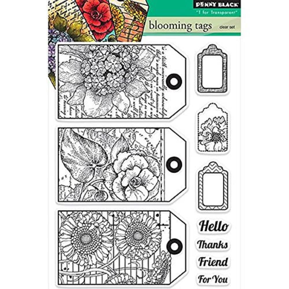 Amazon.com: Penny Black Blooming Tags Decorative Stamp : Arts, Crafts ...