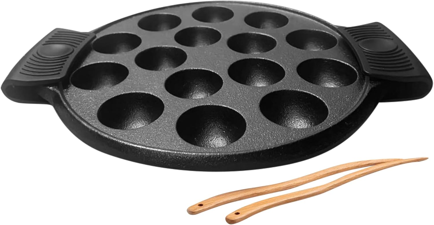 Amazon.com: Upstreet Cast Iron Aebleskiver Pan/Ebelskiver Pan/Ideal for ...