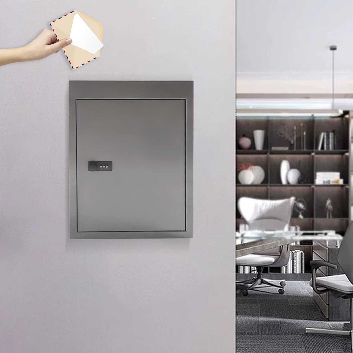 DNYSYSJ Through-The-Wall Mailbox Letter Drop Box,Through-The-Wall ...