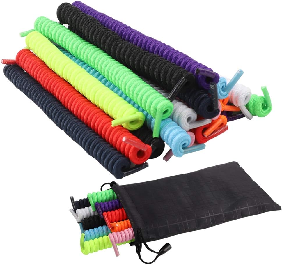 Amazon.com: 10 Pairs Curly No Tie Shoelaces Anti-fall Elastic Spring ...