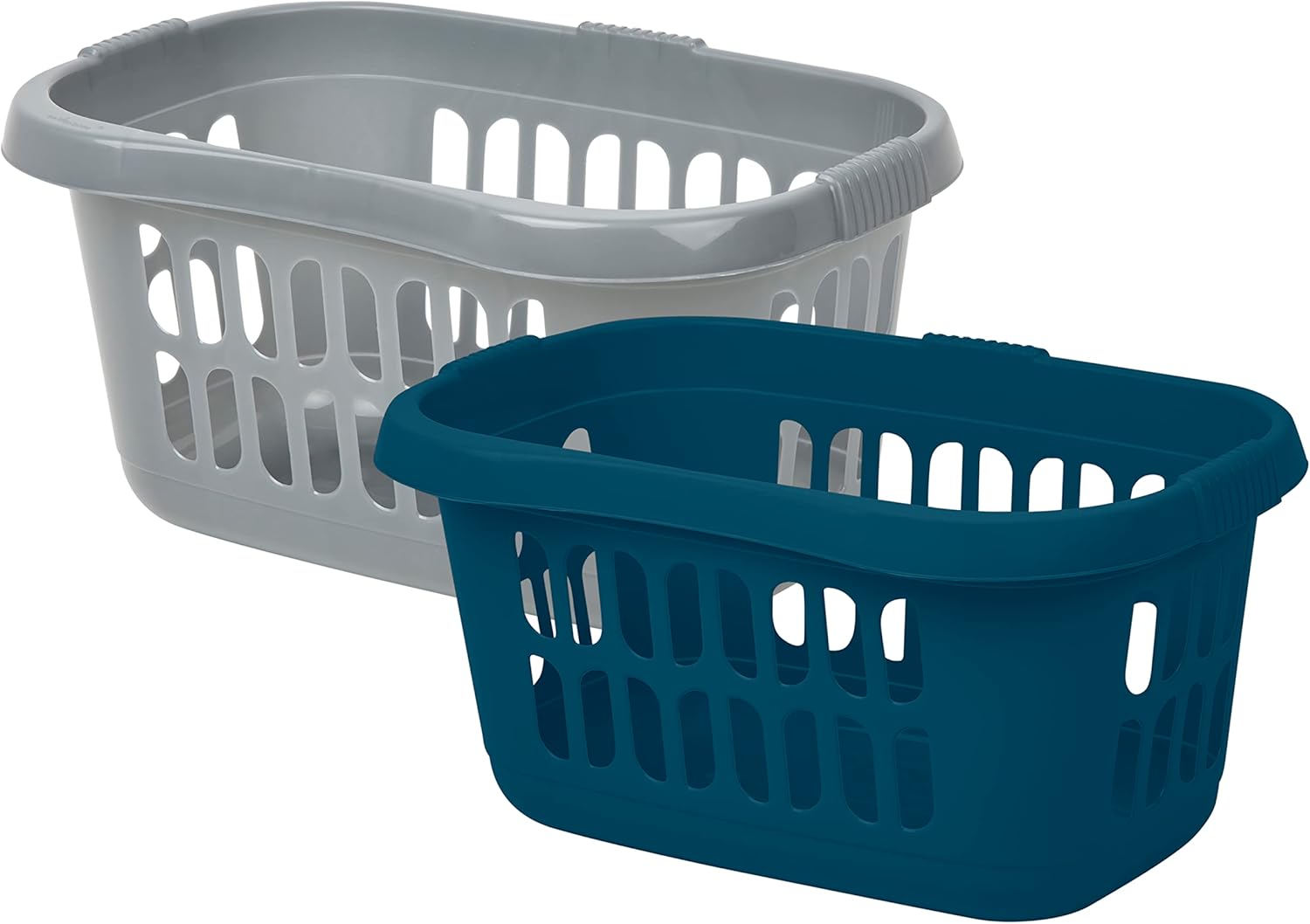 (Set of 2) 60L Litre Large Plastic Hipster Laundry Basket Storage ...