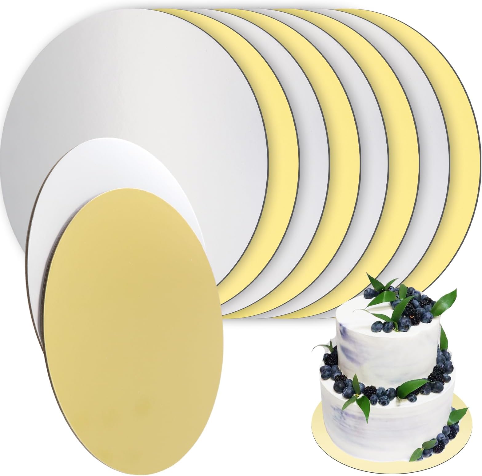 TOKSEO Lot de 16 Plateaux à Gâteau Ronds Ø 20 cm, 2 mm Épaisseur en ...