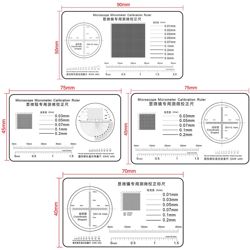 Ab Slider Microscope Micrometer Calibration Slide - A & B Rulers For ...