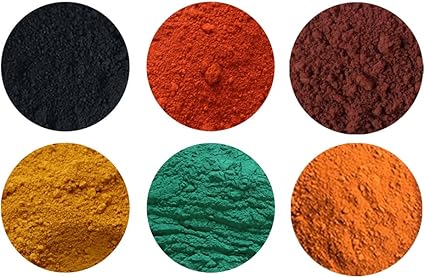 Cosmetics Grade Iron Oxide Powder Set - 6 Colors, 25g Each: Black ...