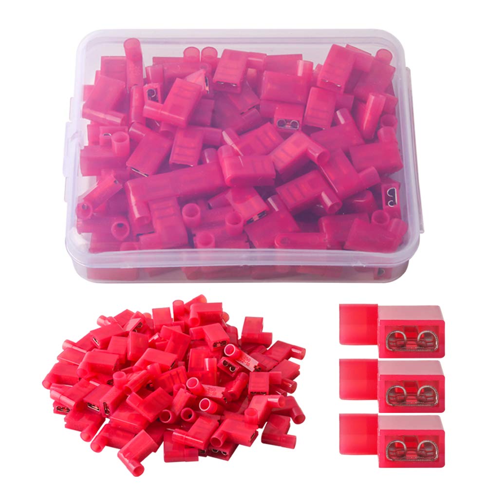 Snapklik.com : 100PCS Red Nylon Insulated Flag Spade Quick Disconnects ...