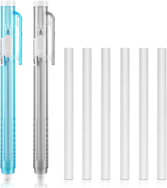 Molain Pen Style Erasers Set, 2PCS Retractable Mechanical Eraser Pens ...