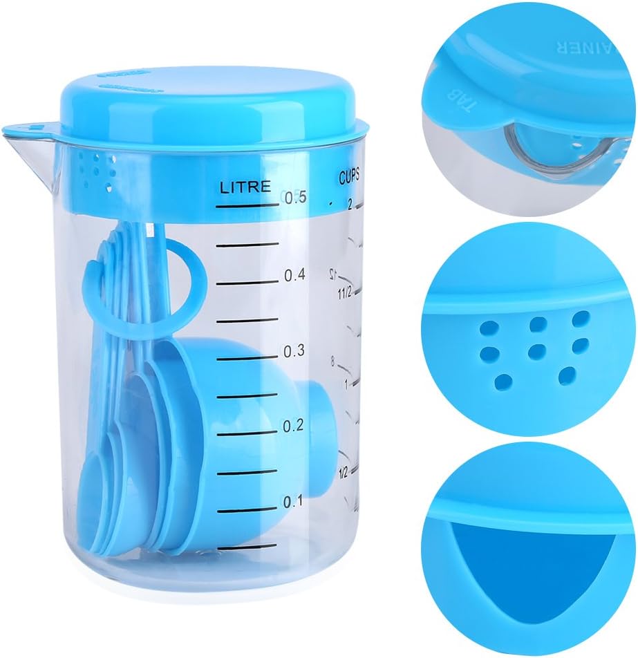 Amazon.com: Plastic Measuring Cups and Spoons Set, Clear Measuring Cup ...
