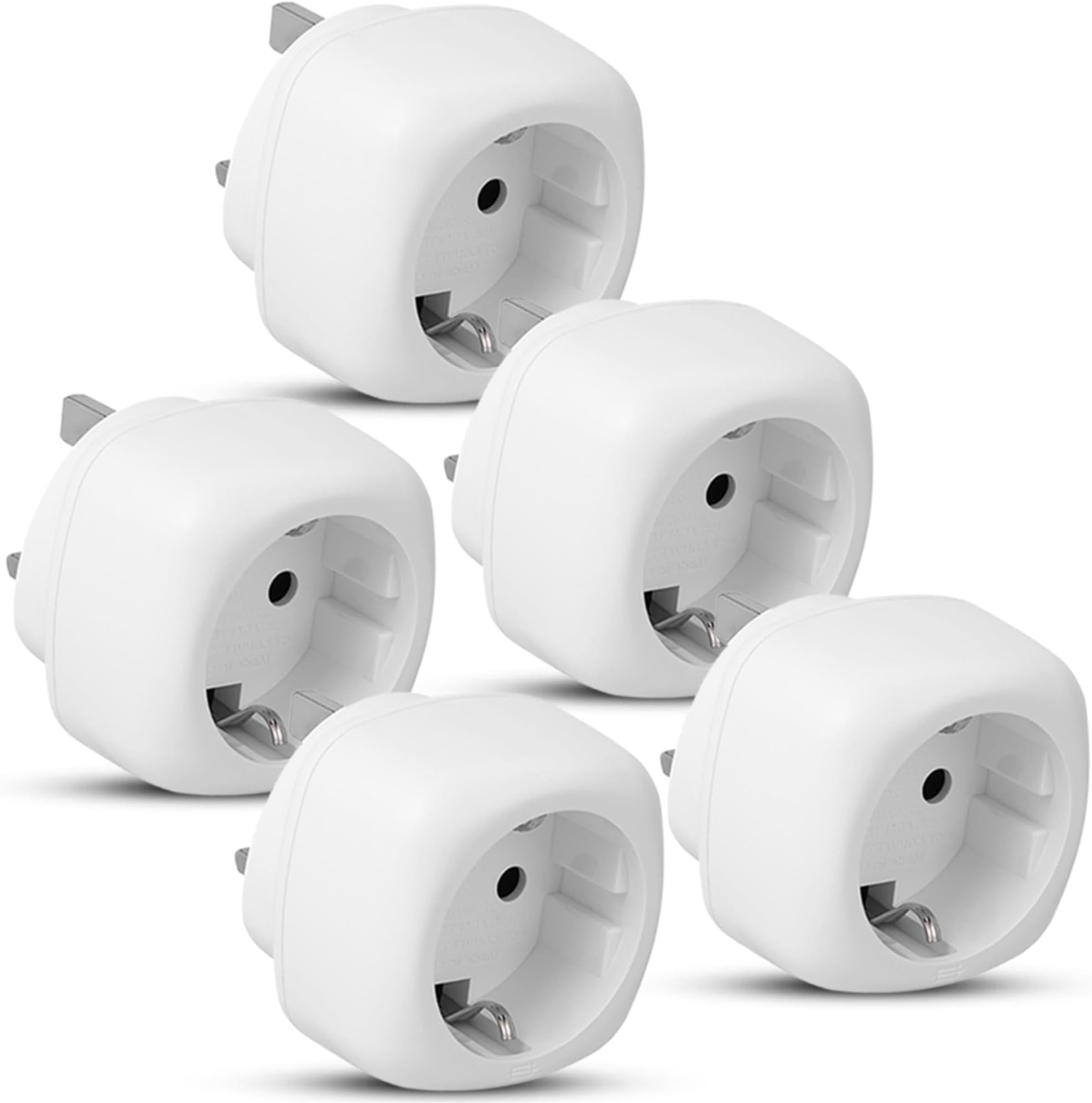 Travel Adapter - UK to EU Euro European adapter White Plug 2 Pin - Pack ...