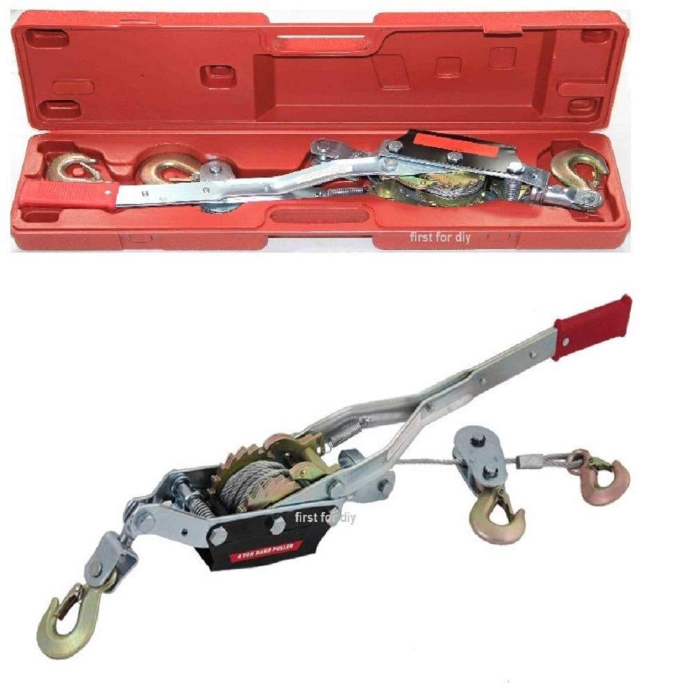 Buy A TL Heavy Duty 4 Ton 3 Hook Cable Puller Hand Winch Turfer for ...