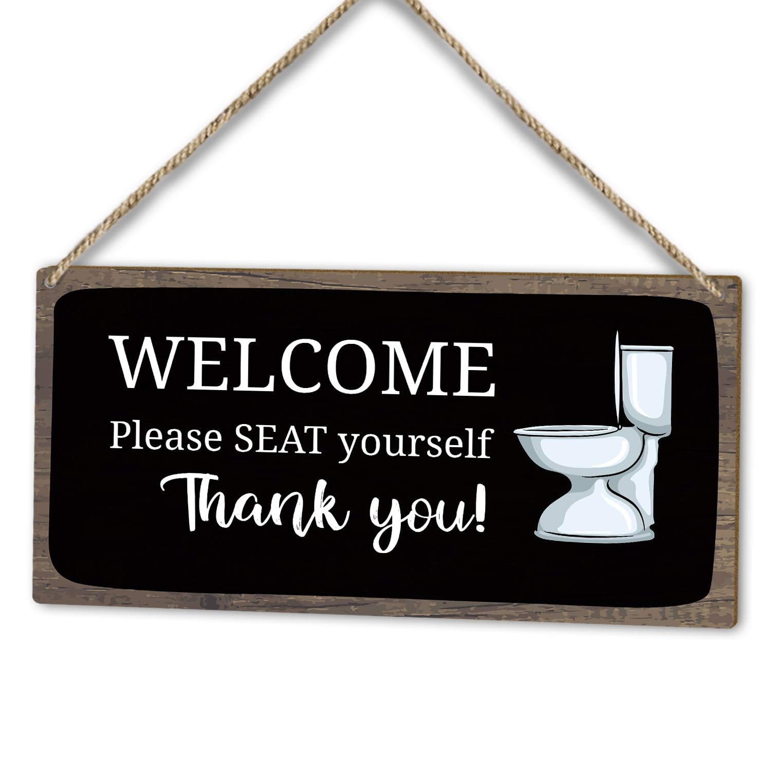 Amazon.com: Bathroom Welcome Please Seat Yourself Sign, 10" x 5 ...