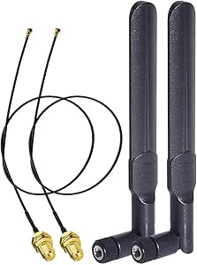 Bingfu Dual Band WiFi 2.4GHz 5-5.8GHz 8dBi RP-SMA Male Antenna & 25cm 9.8 inch U.FL IPX IPEX ...