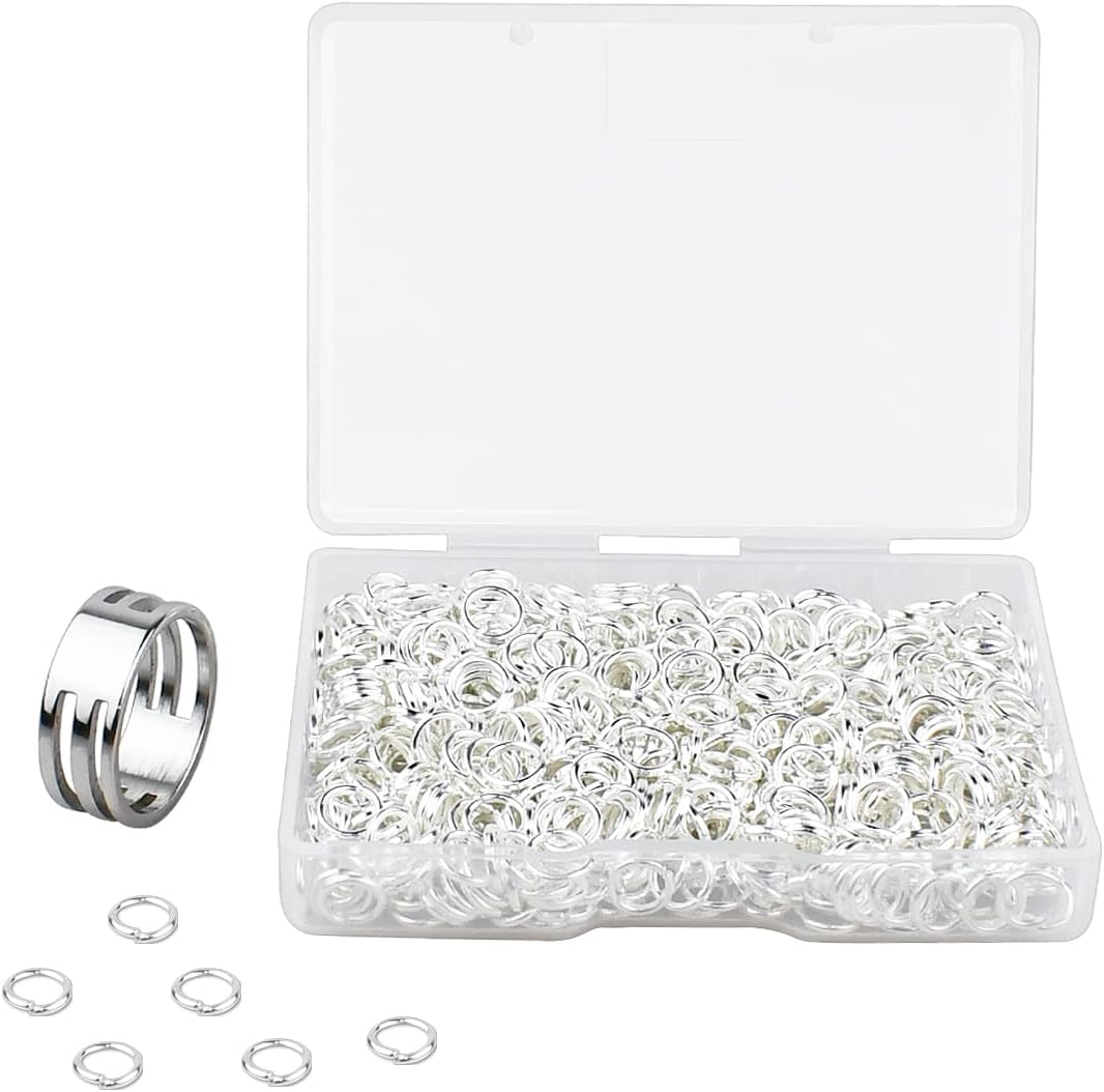 Amazon.com: 600 Pcs Silver Closed Plated Jump Rings Set Split Rings ...