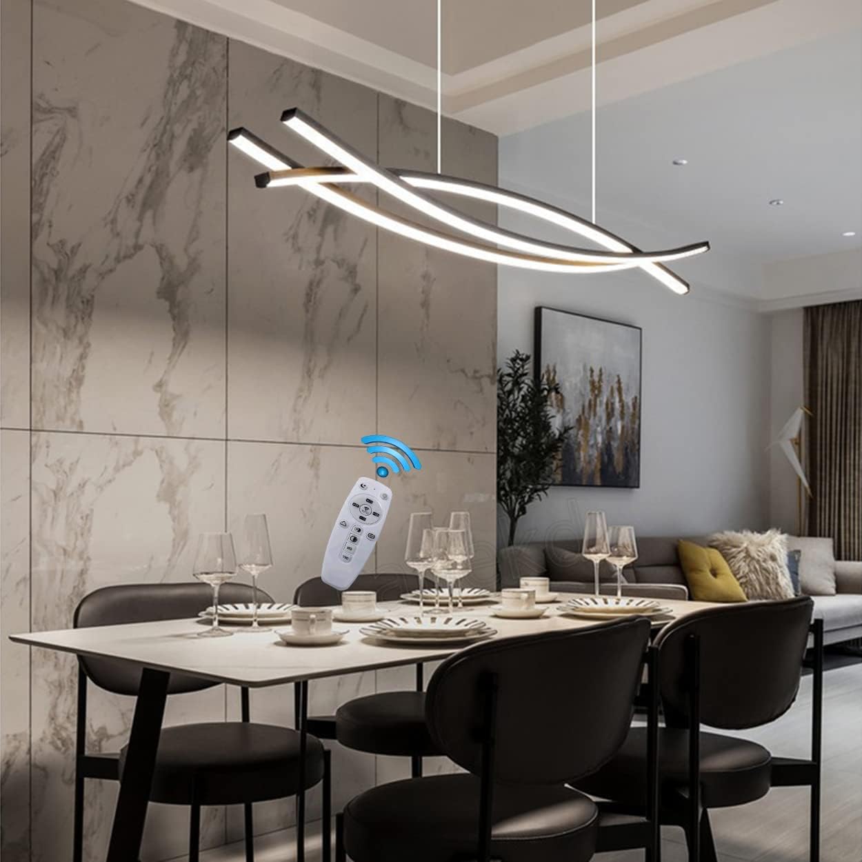 Lampada a Sospensione a LED Dimmerabile Lampada da Tavolo da pranzo 70W ...
