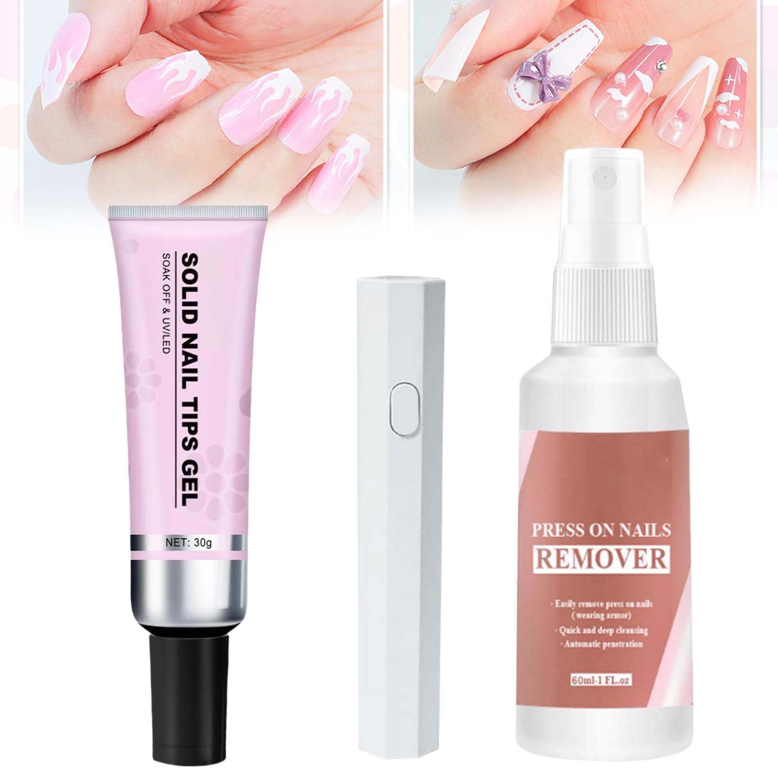 Amazon.com: Generic Lulou Magic Solid Nail Glue Kit 3-in-1 Nail Art ...