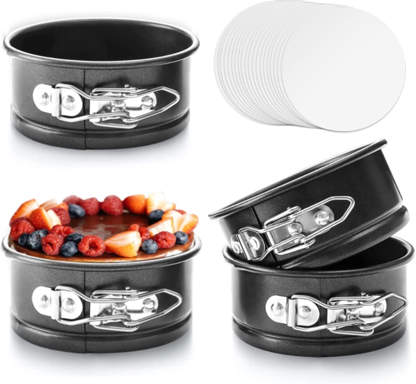 Amazon.com: Mini Springform Pans, 2.5 Inch Anodized Aluminum Christmas ...