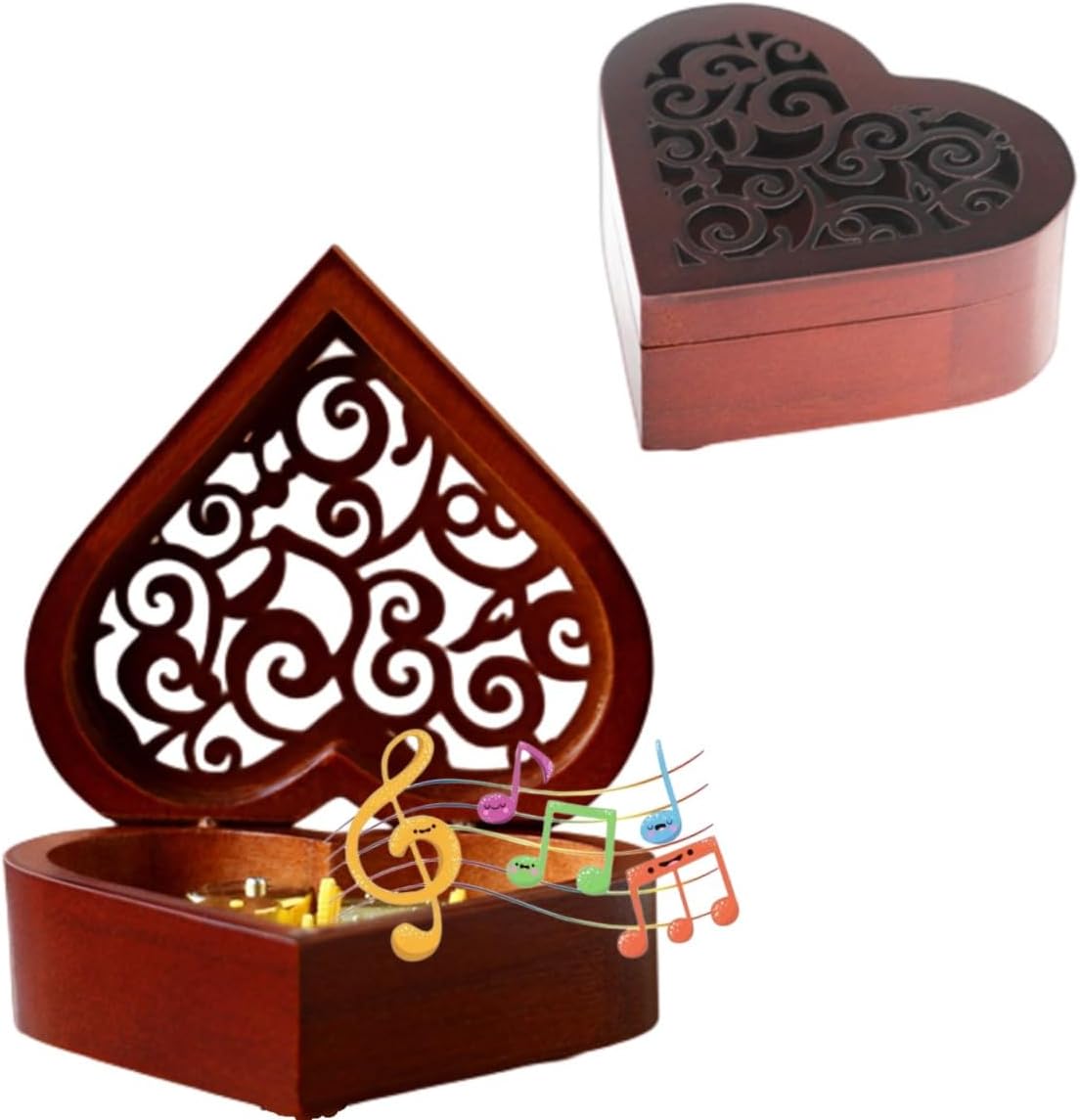 Amazon.com: NITOMTYU 18 Note Heart Shape Music Box Classical Engraved ...