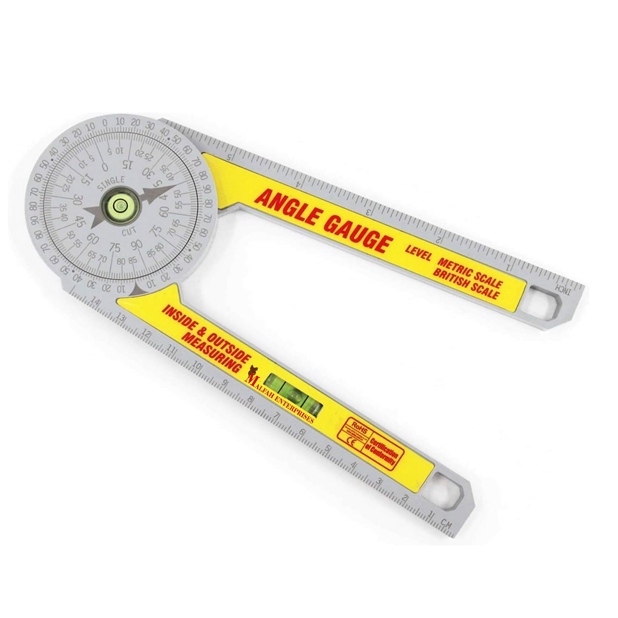 Malfah Angle Gauge Miter Saw Protractor Angle Finder Pointer Tool 7.3 ...