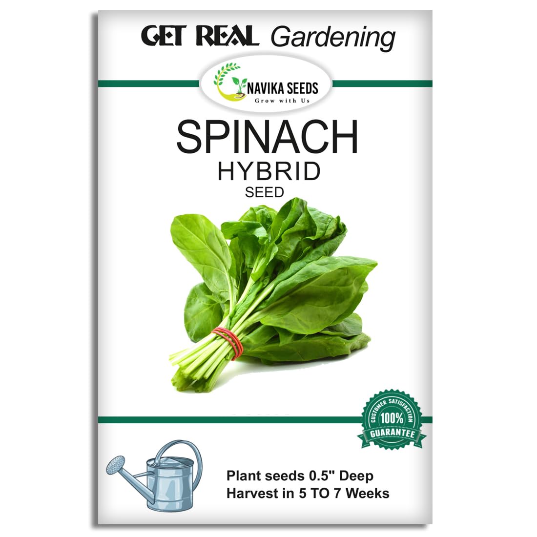 Navika Seeds ; Grow with Us, Pack of 25 gram Spinach Hybrid Vegetable ...