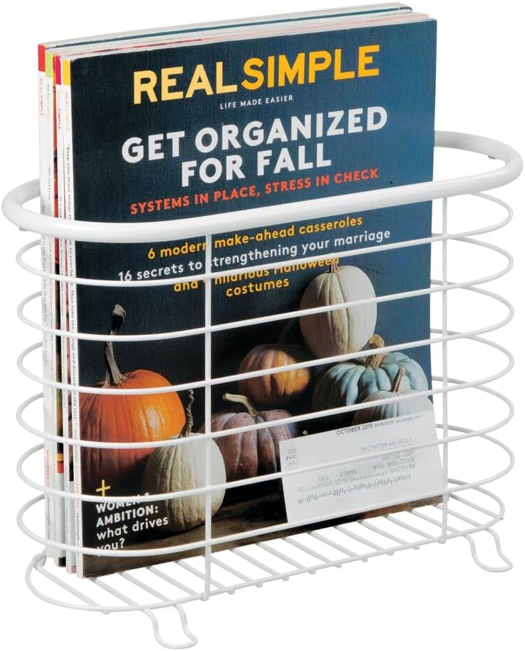 Amazon.com: mDesign Steel Magazine Holder Storage Organizer Bin - for ...