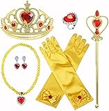 ・ブランド:Be-Unique・製造元:Be-Unique・【6点セット】プリンセスドレスアップ6ピース。王冠、マジックワンド、ネックレス、イヤリング、リングは絶妙な輝きを放つクリスタル・ハート・デザイン、手袋にも細部にまでこだわっています...